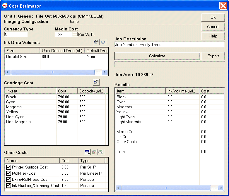 Wasatch Cost Estimator